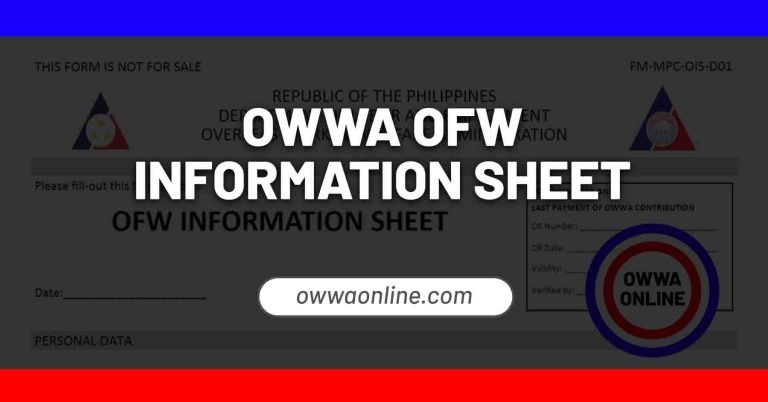 Download OFW Information Sheet (OWWA Membership Form) - OWWA Online