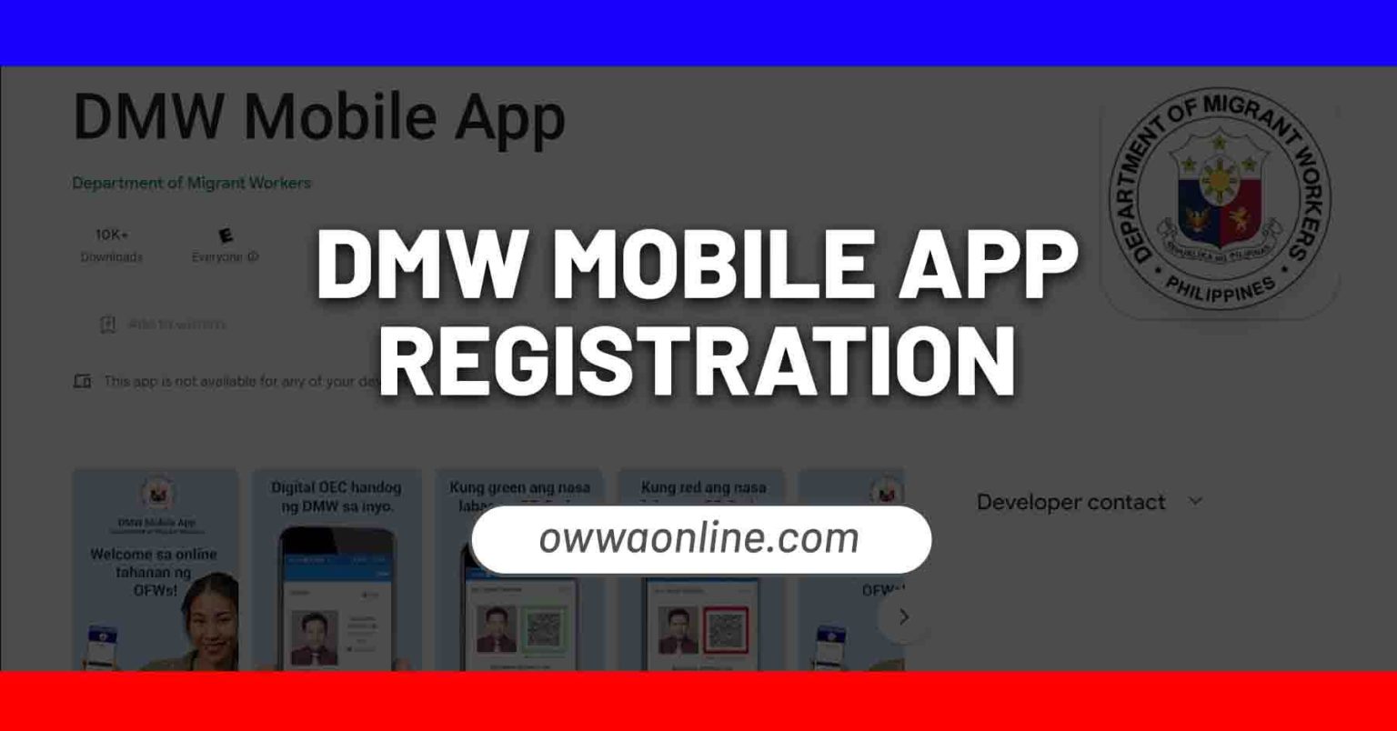 DMW Mobile App Digital OEC Registration QR Code OFWs - OWWA Online